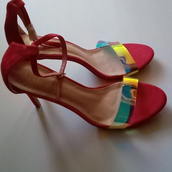 Rouge Helium | Shoes | New Rouge Red Ankle Strap Stiletto Sandals ...